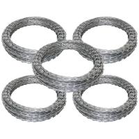 China Galvanized Stainless Steel BTO22 Single Loop Cross Concertina Flat Straight Blade Barber Electric Fence Razor Wire Mesh for sale