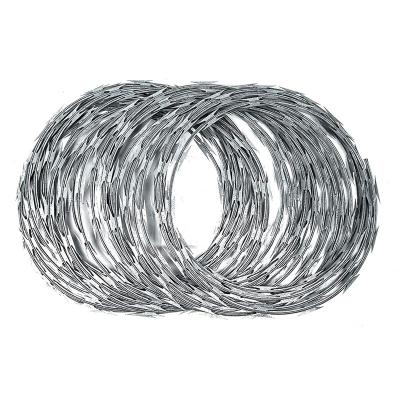 China Galvanized Stainless Steel SS BTO22 BTO-25 28 30 CBT 45 60 65  Mobile Razor Wire Security Barriers Blade Mesh Fence Price for sale