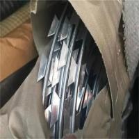 China Stainless Steel Galvanized BTO22 Single Loop Cross Concertina Flat Wrap Straight Barbed Razor Blade Wire 2.5mm 60g Mesh Fence for sale