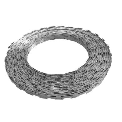 China Galvanized Stainless Steel BTO22 BTO-25 28 30 CBT 45 60 65 Single Loop Cross Concertina Flat Wrap Barbed Razor Wire for Window for sale