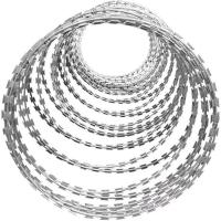 China 24 Years Factory Galvanized Stainless Steel BTO22 Single Loop Cross Concertina Thickness Razor Barbed Wire Blade Mesh Fence for sale