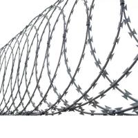 China Anping Factory Galvanized Stainless Steel BTO22 Single Loop Cross Concertina Wrap Barbed Flat Pack Razor Wire Blade Mesh Fence for sale