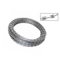 China Galvanized Stainless Steel SS Single Loop Cross Concertina Flat Blade Razor Barbed Wire Welded Wire Mesh Fence Price for sale