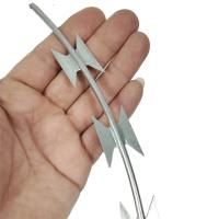 China Galvanized Stainless Steel BTO22 Single Loop Cross Concertina Flat Straight Modern Security Fencing Razor Barbed Wire Mesh Price for sale