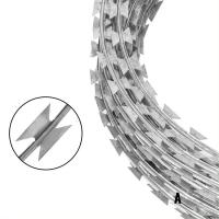 China Low Galvanized Stainless Steel BTO22 BTO-25 28 30 CBT 45 60 65 Single Cross Concertina Flat Barbed Razor Blade Wire Mesh Fence for sale