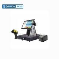 China 15.6inch Dual Screen All-in-One POS Terminal With Built-in 80mm Thermal Printer For Restaurant Use for sale