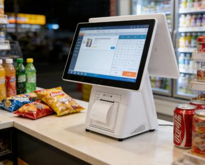 China 15.6 Inch Dual Screen POS Terminal Cash Register 1920x1080 Capacitive Touch for sale
