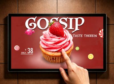 China 32 Inch Metal Wall Mounted Touch Monitor PCAP 10 Point Commercial Display for sale