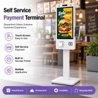 China 21.5 Inch Self-Service Ordering Kiosk with HD Camera, 80mm Thermal Printer & 1D 2D Scanner All in One Touch POS Terminal for Restaurant & Retail for sale