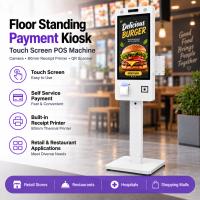 China 21.5 Inch Self-Service Ordering Kiosk with HD Camera, 80mm Thermal Printer & 1D 2D Scanner All in One Touch POS Terminal for Restaurant & Retail for sale