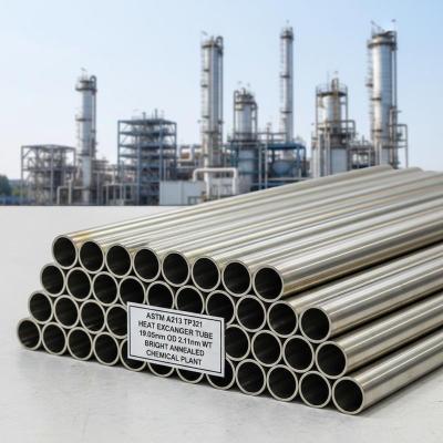 China ASTM A213 TP321 Titanium Stabilized Stainless Steel Heat Exchanger Tube 19.05mm OD Bright Annealed for sale
