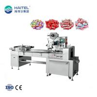 China SUS304 Automatic Feeding Candy Horizontal Flow Pack Wrapping Machine PLC for sale