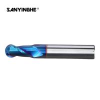 China Ball Nose Solid Carbide End Mills HRC65 Nano Coating 2 Flutes CNC Engraving Cutter for sale