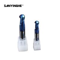 China Ball Nose Solid Carbide End Mills HRC65 Nano Coating 2 Flutes CNC Engraving Cutter for sale