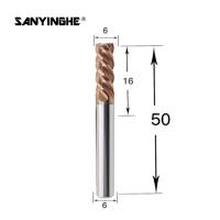 China 4 Flute Square Solid Carbide End Mills 6mm Tungsten Milling Cutter CNC Router Bits for sale