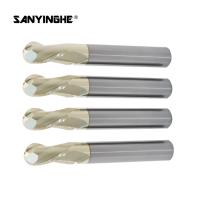 China HRC65 Two Flutes CNC Machine Cutting Tools R2.5 R3 Carbide End Mill Bits for sale