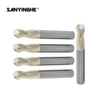 China HRC65 Two Flutes CNC Machine Cutting Tools R2.5 R3 Carbide End Mill Bits for sale