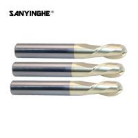 China 2 Flutes Carbide Ball Nose End Mills Cutter HRC60 R1.5x50L R2.0x75L for sale