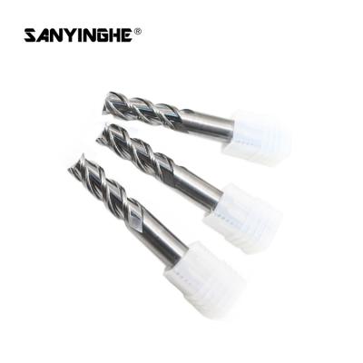 China Tungsten Carbide CNC Spiral End Mill 3 Flute End Mill For Aluminum Corner Radius Milling Cutter for sale