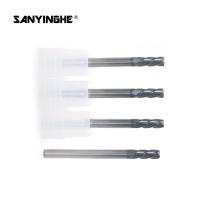 China HRC65 Corner Radius Carbide Ball End Mill For Steel 4 Flute R0.5 D12R1x35xD12x100L for sale