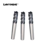 China CNC Carbide 4 Flutes Corner Radius End Mill Cutter For Metal R2.0 10x75mm for sale