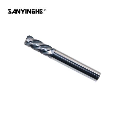 China CNC Carbide 4 Flutes Corner Radius End Mill Cutter For Metal R2.0 10x75mm for sale
