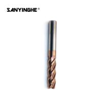 China 12mm Long Shank End Mill HRC55-60 4 Flutes CNC Milling Cutter  Flat Carbide for sale