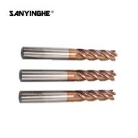 China 12mm Long Shank End Mill HRC55-60 4 Flutes CNC Milling Cutter  Flat Carbide for sale