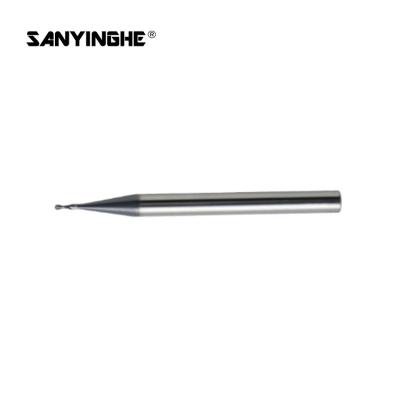 China HRC50 Tungsten Micro Solid Carbide End Mills 2 Flute 1.1mm Ball Nose Milling Cutter for sale