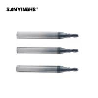 China HRC68 Solid Carbide End Mills Ballnose Cutter 2 Flute Round Nose End Mill CNC Milling Cutter For Stainless Steel for sale