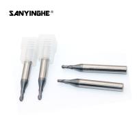 China HRC68 Solid Carbide End Mills Ballnose Cutter 2 Flute Round Nose End Mill CNC Milling Cutter For Stainless Steel for sale