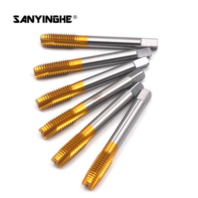 China Titanium Plated Cobalt Containing Thread Tapping Tool M3 M4 M5 M6 M8 Spiral Stainless Steel for sale