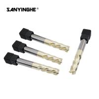China Hrc63 CNC Solid Carbide End Mills R1.0 10mm 12mm 4 Flute Corner Radius Cutting Tool for sale
