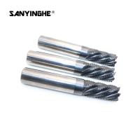 China Tungsten Carbide CNC Roughing Milling Cutter HRC50 HRC55 6 Flutes End Mill 10mm Router Bits for sale