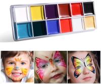China Professional Face Paint Kit 12 Colors Halloween Body Paint Oil Based Party Fancy Make Up Non Toxic SFX Cosplay Makeup Palette for sale