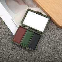 China 3 Color Black Green Brown Camouflage Face Paint Forest Woodland Digital Makeup Kit with Mirror for sale