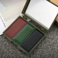 China 3 Color Black Green Brown Camouflage Face Paint Forest Woodland Digital Makeup Kit with Mirror for sale
