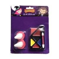 China Halloween Special Effects Face Painting Kit Co Vampire Makeup Kit with Fake Scab Blood/Teeth for sale