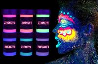 China 8 Neon Fluorescent Glow Face Paint Colors UV Body Painting Supplies Bright Glowing Makeup for Festivals for sale