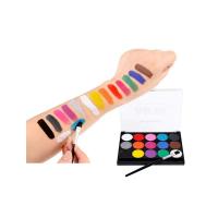 China Halloween 15 Colors Paint Face Body Non Toxic Hypoallergenic Safe Facepaints with 2 Brushes for sale