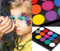 China Halloween 15 Colors Paint Face Body Non Toxic Hypoallergenic Safe Facepaints with 2 Brushes for sale