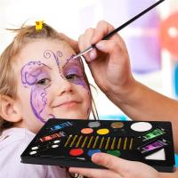 China Makeup Body Art Painting Face Paint Pallet with UV Paint,Crayon,Brush,Stencils for sale