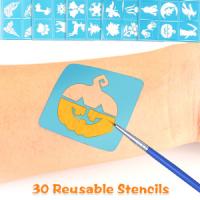 China Makeup Body Art Painting Face Paint Pallet with UV Paint,Crayon,Brush,Stencils for sale