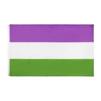 China Genderqueer Gay Pride Lesbian Peace Flag Gender Queer Rainbow Banner 90*150CM Pride Month Indoor Outdoor Decorations for sale