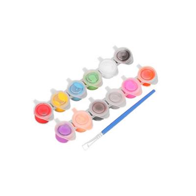 China 12 Color Acrylic Paint Pot Brush Set 3ML For Schools Clubs and Camps Essential Craft Supplies for sale