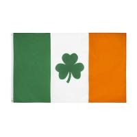 China Ireland Flag Shamrock ST Patrick's Day Banner Irish National Flags for World Cup Competitive Game for sale