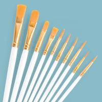 China 10 PCS Artist Body Paint Brush Set Art Supplies for Acrylic Oil Watercolor, Face Nail Art, Miniature Detailing for sale