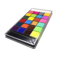 China 26 Color Body Face Painting Palette Halloween Paint Cosplay SFX Makeup Kit with 10 Brushes Stencil for sale