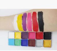 China Face Painting Kits, 12 Colors Halloween Face Makeup 2 Pcs Face Painting Stencil Halloween Party Artist Fancy Makeup Painting Kit for sale