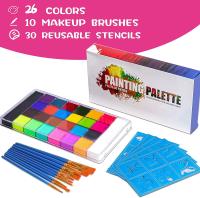 China Face Body Paint Kit, Professional Makeup, Hypoallergenic Face Painting Kits for Kids 26 Color Painting Oil Palette Brushes for sale